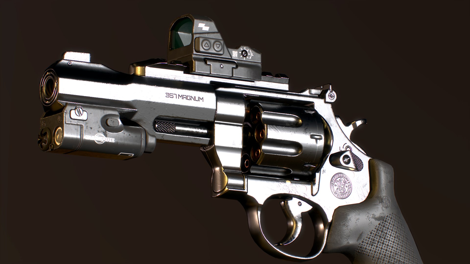 Magnum 357 Red Dot Scope Laser Designator 3D Model - TurboSquid 2179715