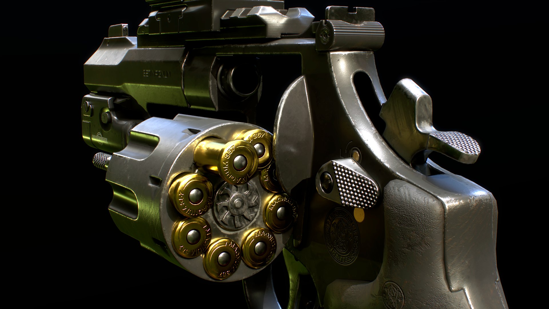 Magnum 357 Red Dot Scope Laser Designator 3D Model - TurboSquid 2179715