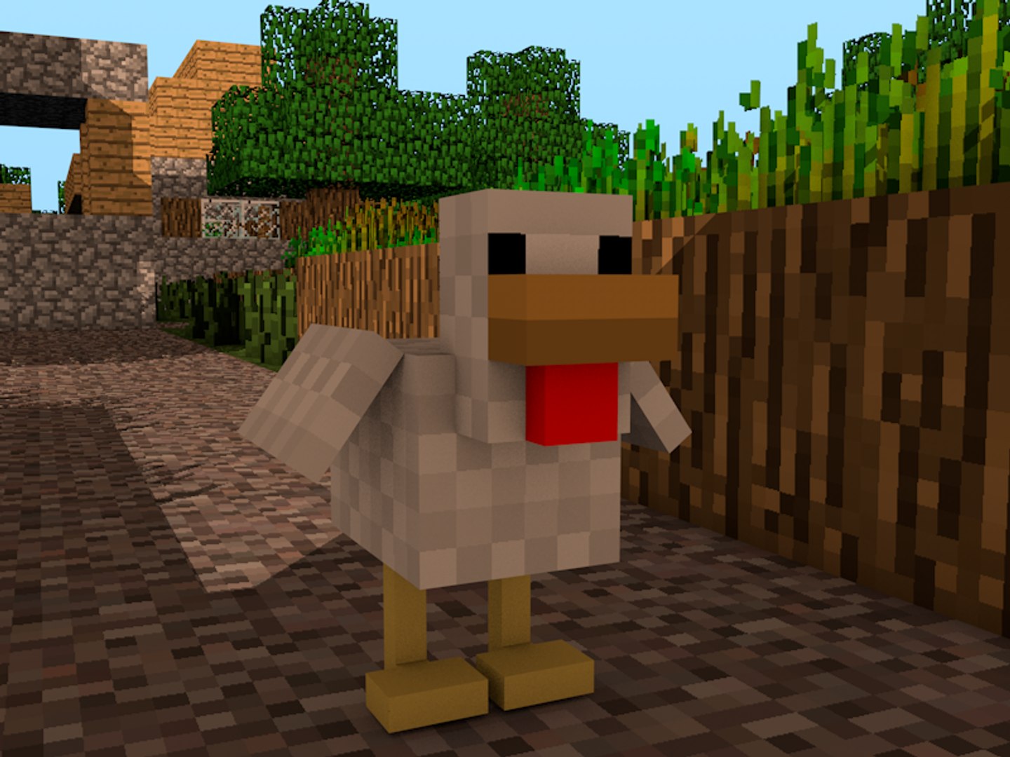 3d minecraft chicken rig