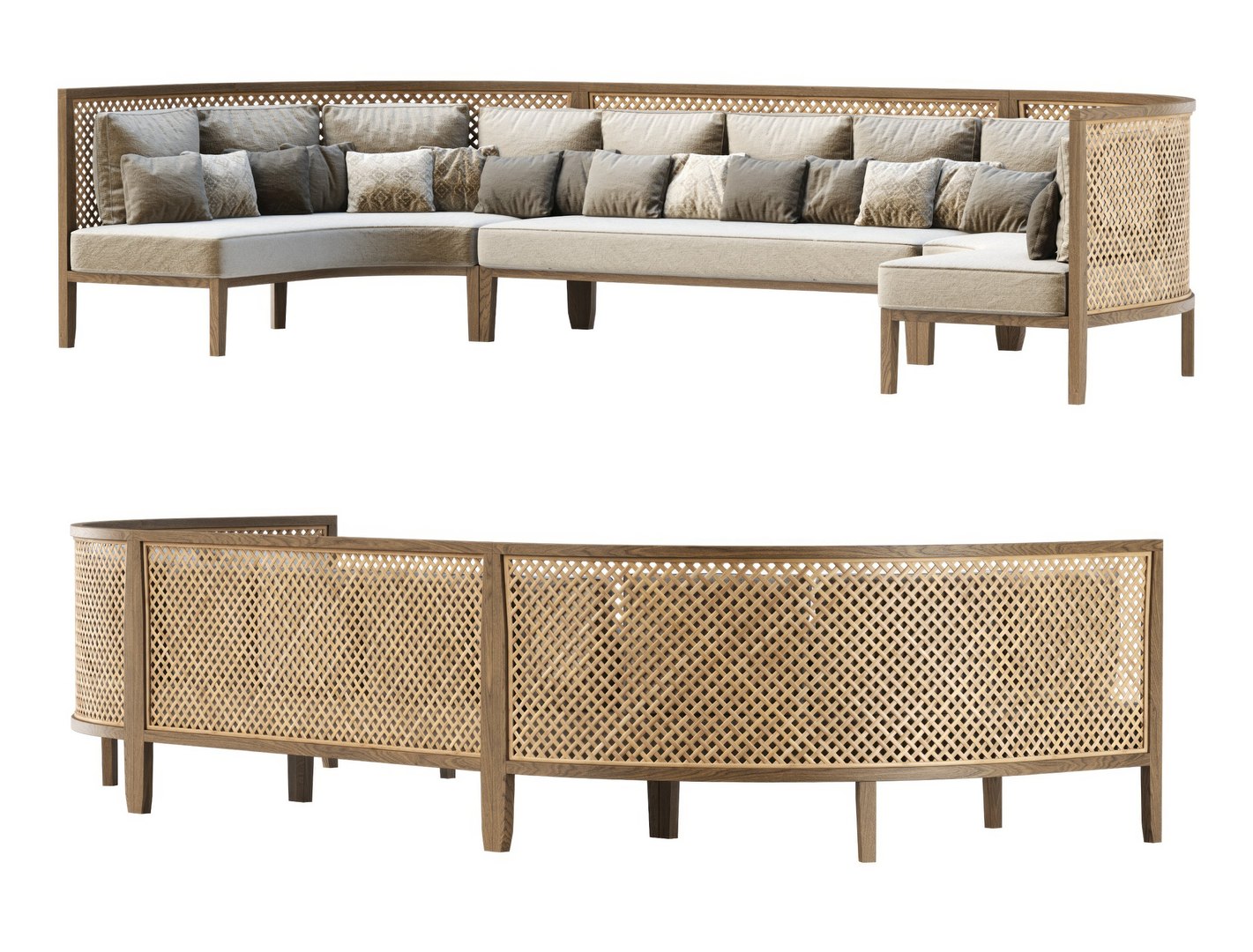 3D Karen Wooden Corner Restaurant Loveseat CRL By Bpoint - TurboSquid ...