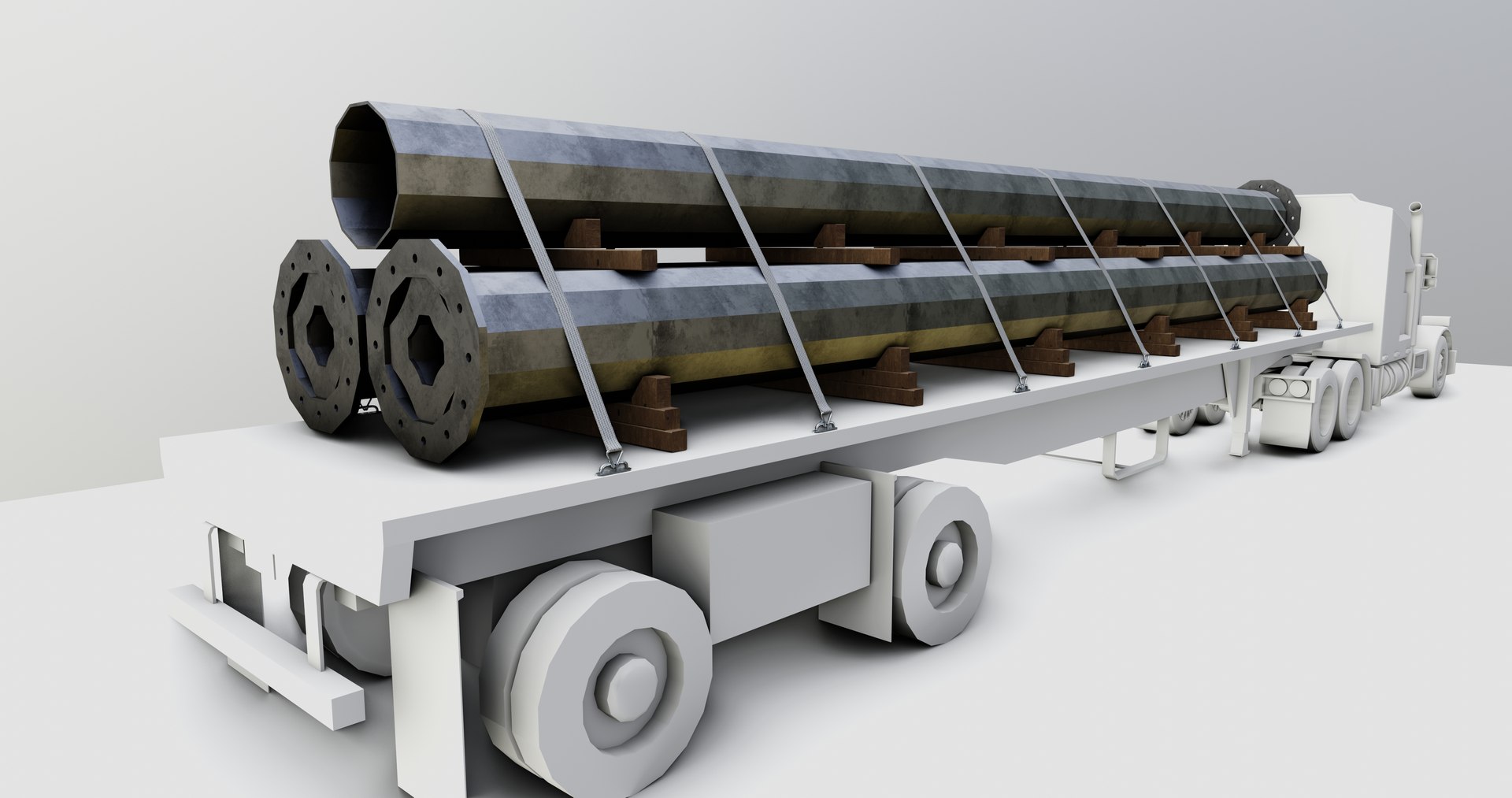 CARGO MODELS FOR TRUCK TRAILER-Polygon Pole Type-3-1 3D Model ...