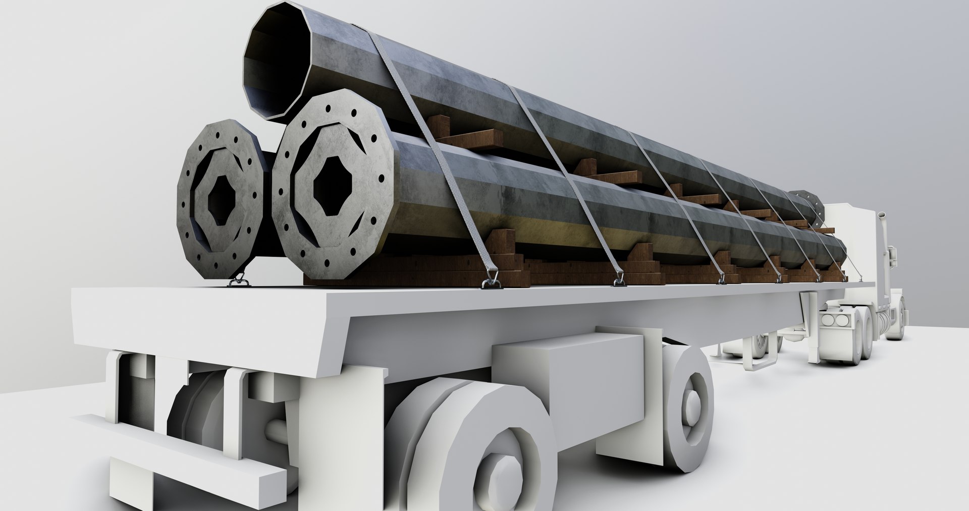 CARGO MODELS FOR TRUCK TRAILER-Polygon Pole Type-3-1 3D Model ...