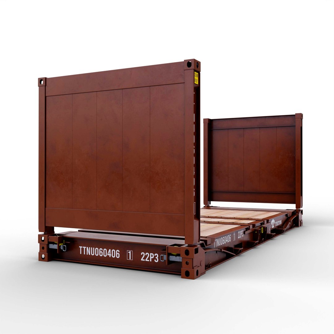 3D 20FT Flush Folding Flatrack Model - TurboSquid 2174549