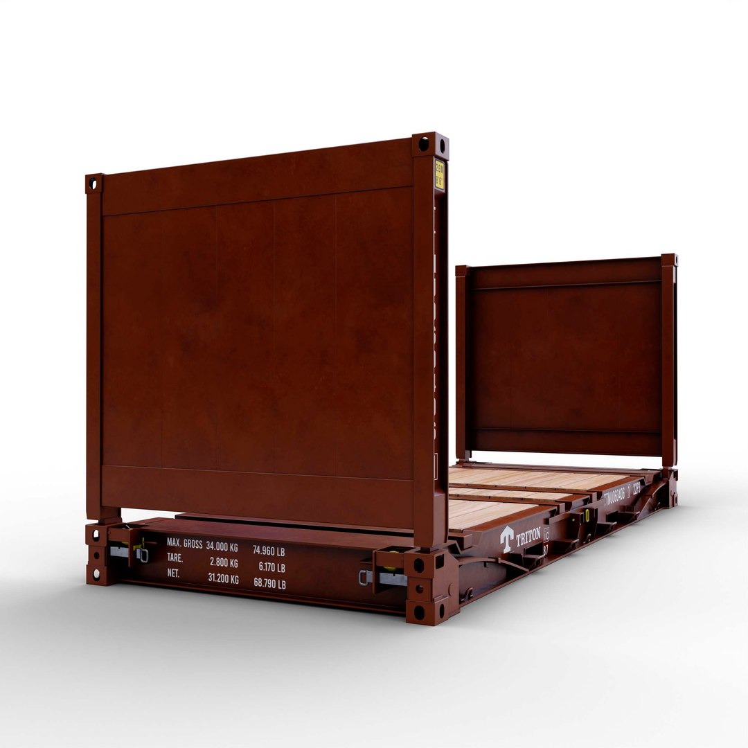 3D 20FT Flush Folding Flatrack Model - TurboSquid 2174549