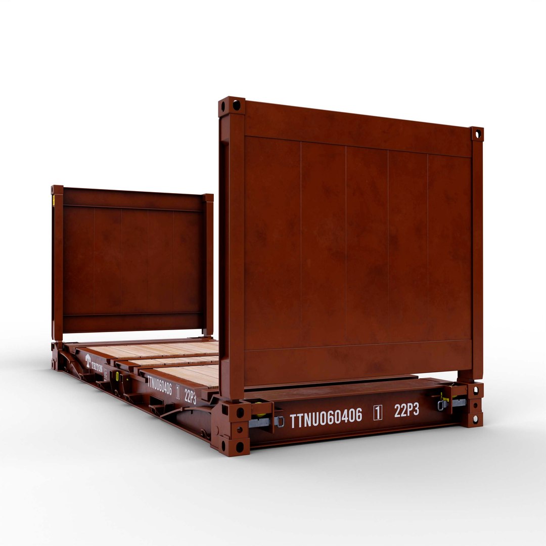 3D 20FT Flush Folding Flatrack model - TurboSquid 2174549