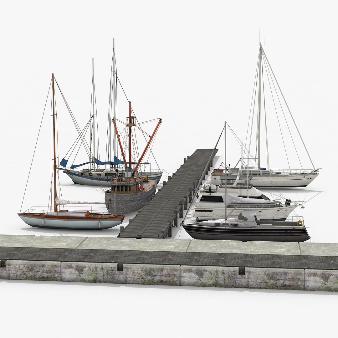 Large Piers Sailboats V1 3D - TurboSquid 1443918