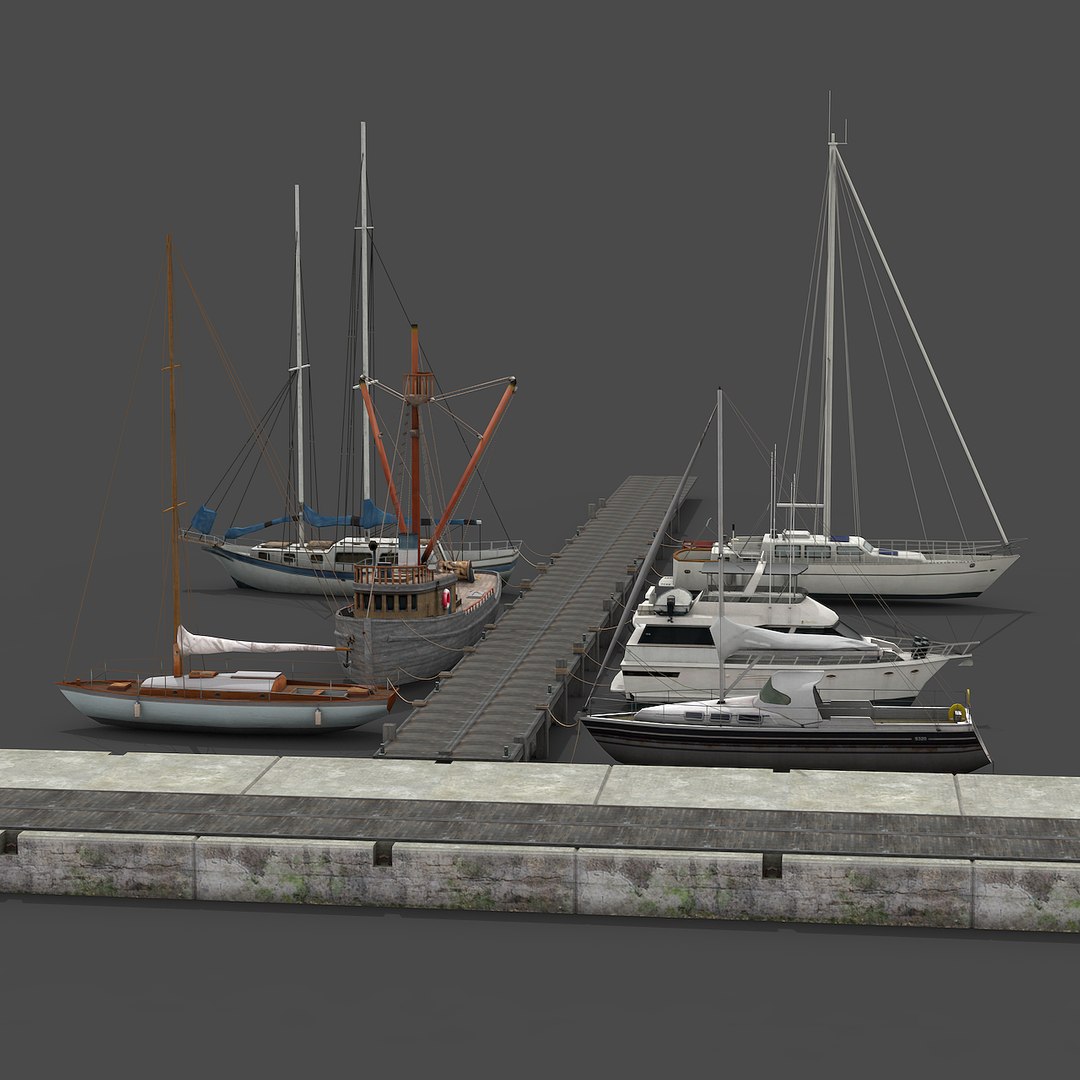 Large Piers Sailboats V1 3D - TurboSquid 1443918