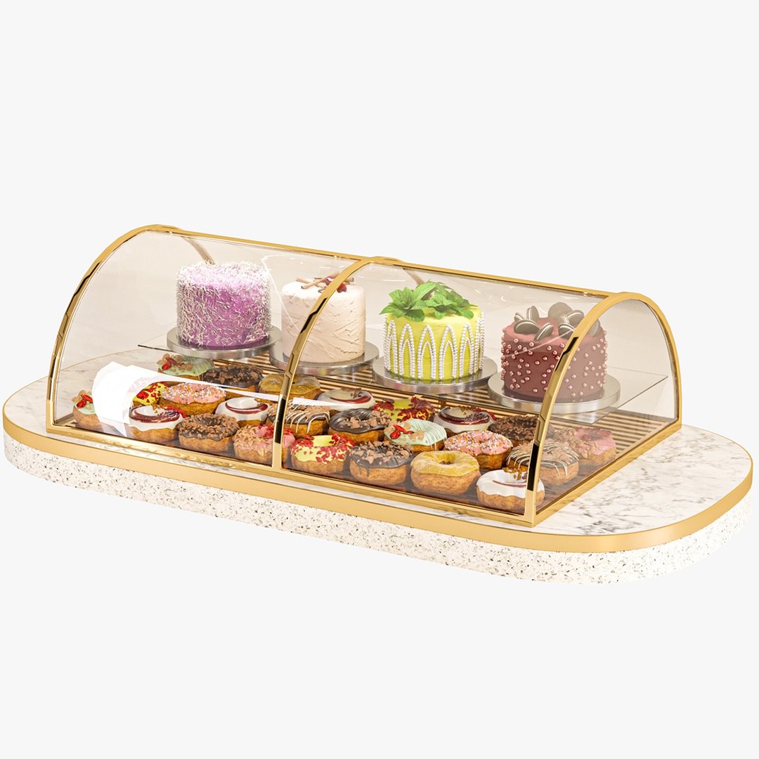 Showcase with sweets 3D model - TurboSquid 2052774