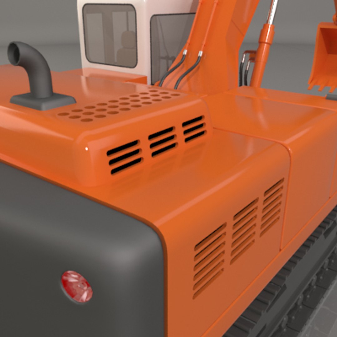 Realistic Crawler Excavator 3d Model