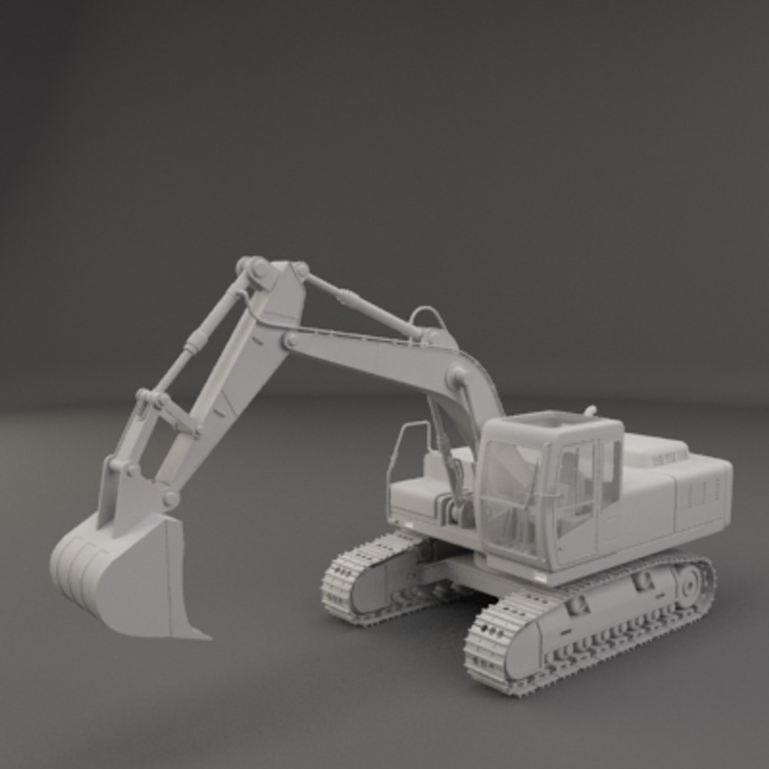 Realistic Crawler Excavator 3d Model