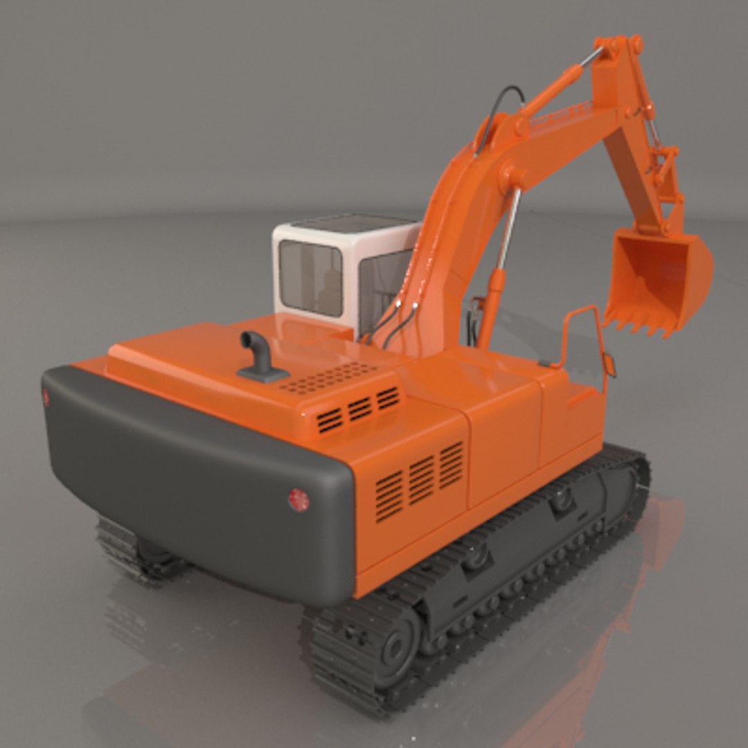 Realistic Crawler Excavator 3d Model