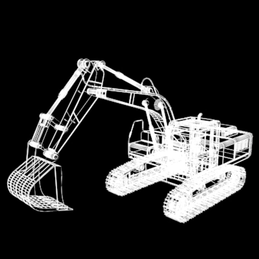 Realistic Crawler Excavator 3d Model