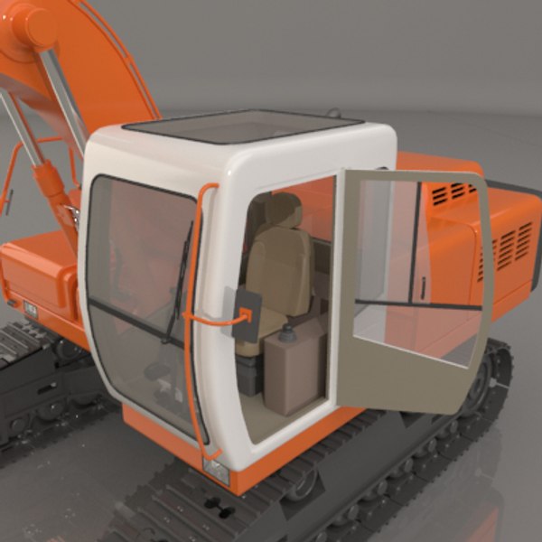 realistic crawler excavator 3d model