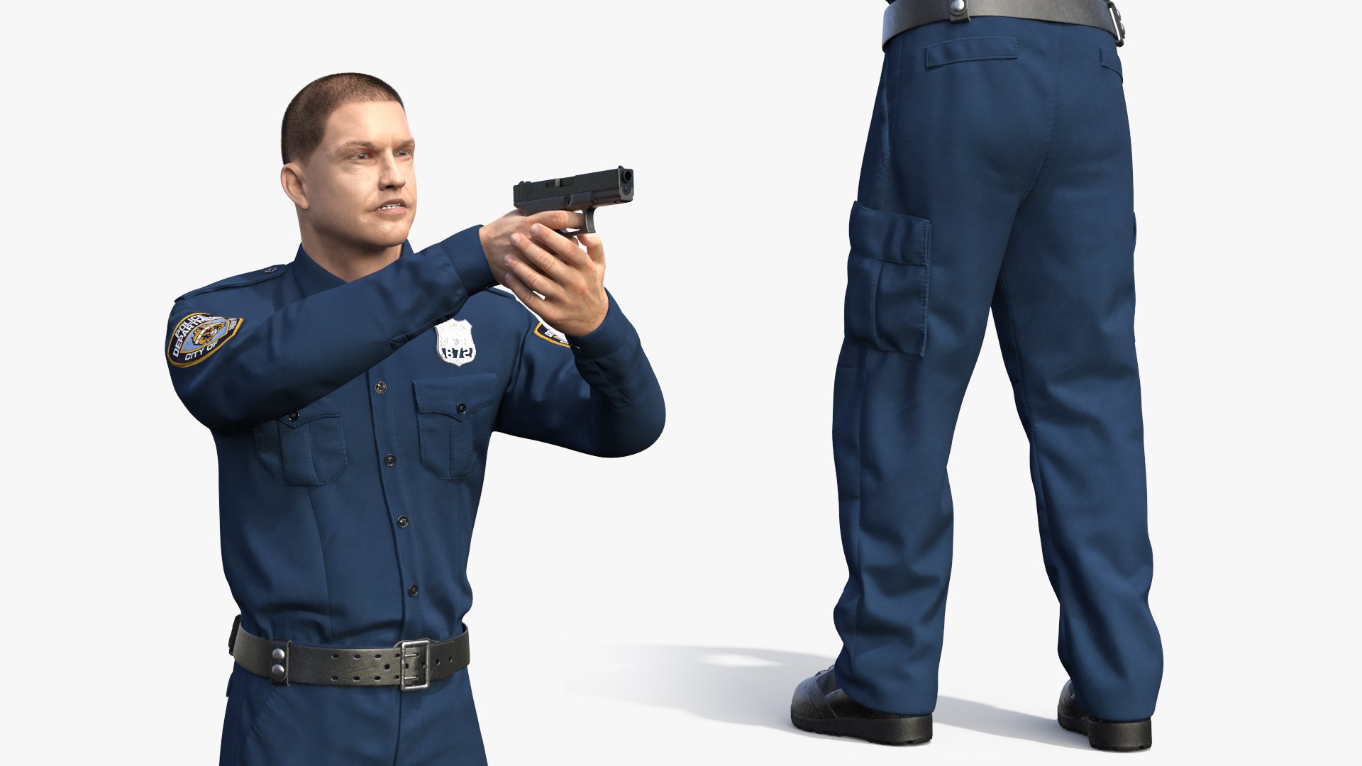 Nypd cop aiming ny 3D model - TurboSquid 1494220