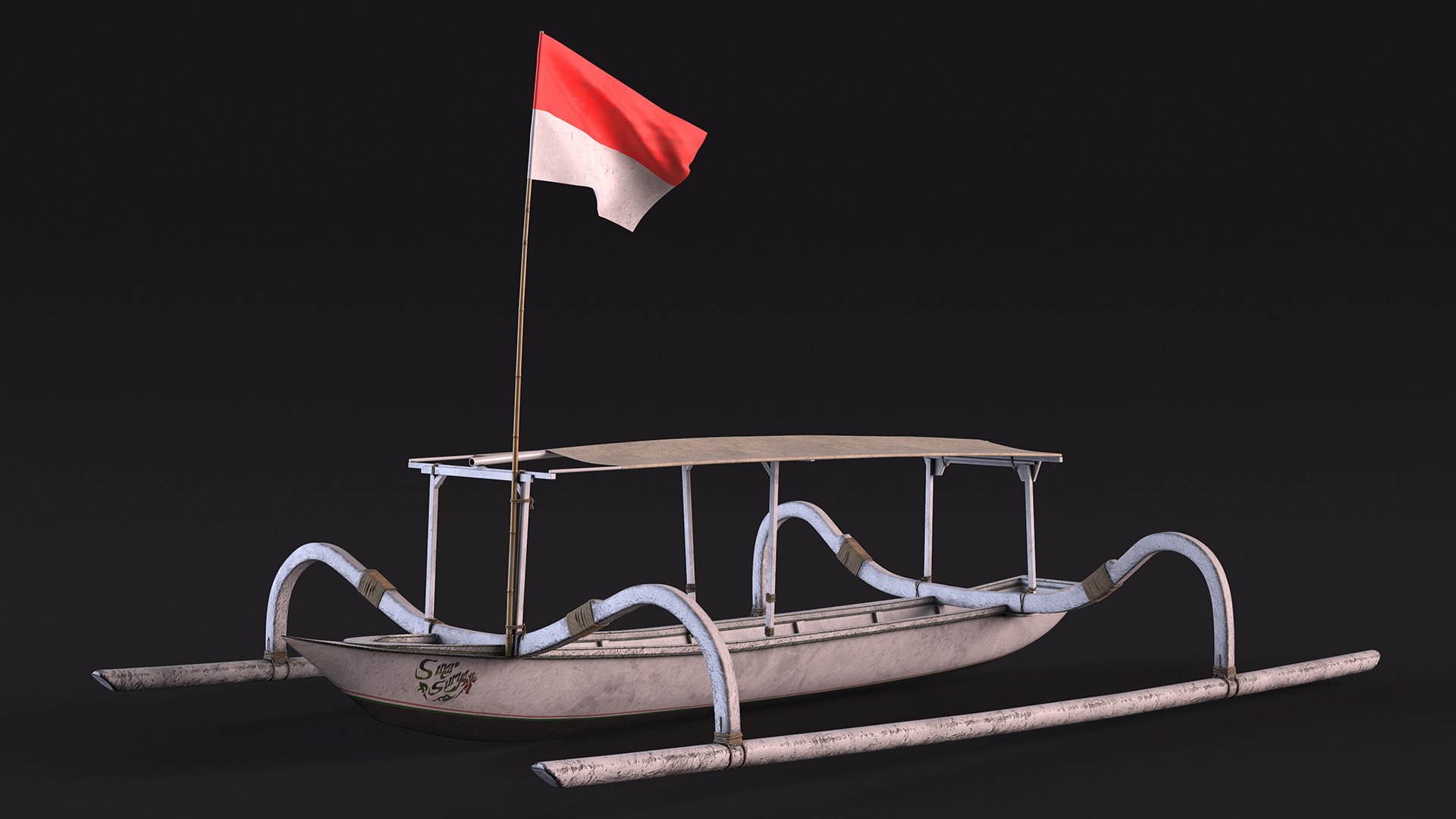 Bali Traditional Boat Jukung White 3D Model - TurboSquid 2161297