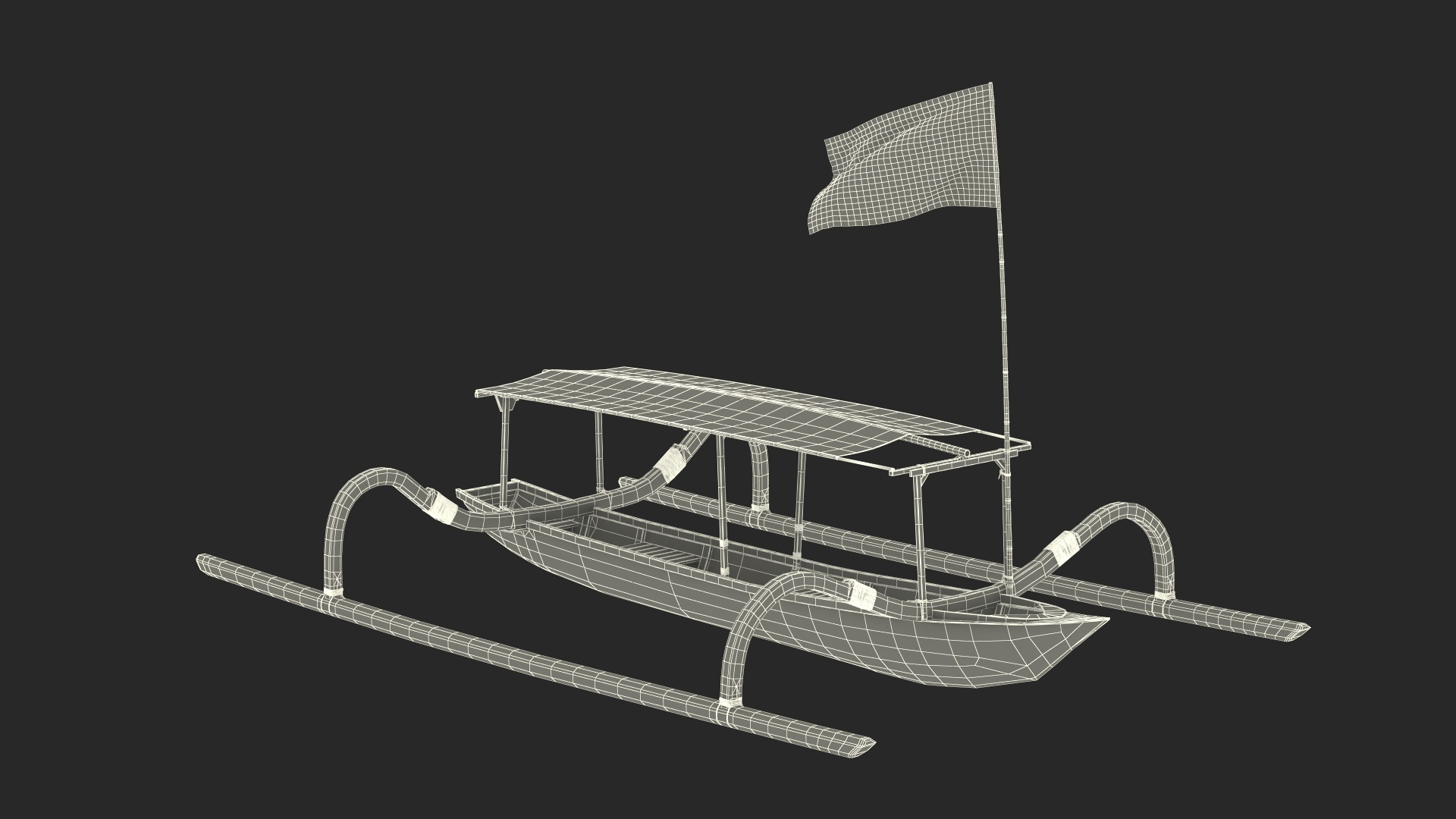 Bali Traditional Boat Jukung White 3D Model - TurboSquid 2161297