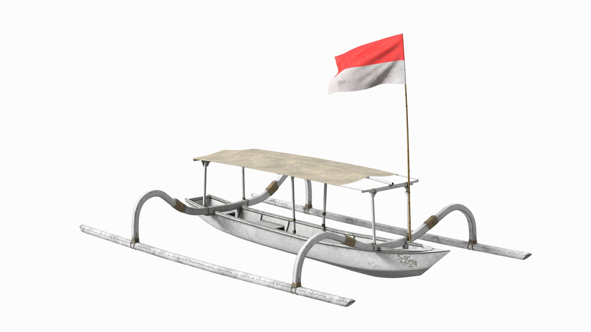 Bali Traditional Boat Jukung White 3D Model - TurboSquid 2161297