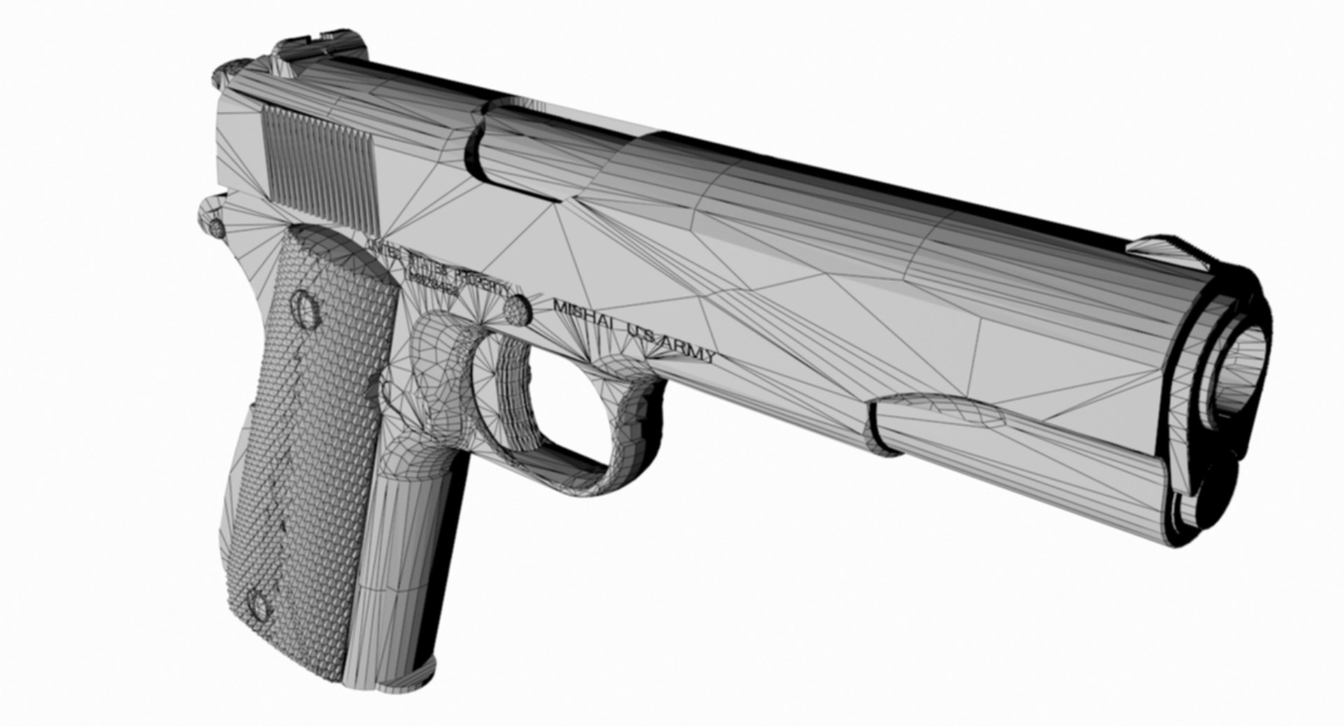 3D Pistol 1911 1 4 Model - TurboSquid 1236117