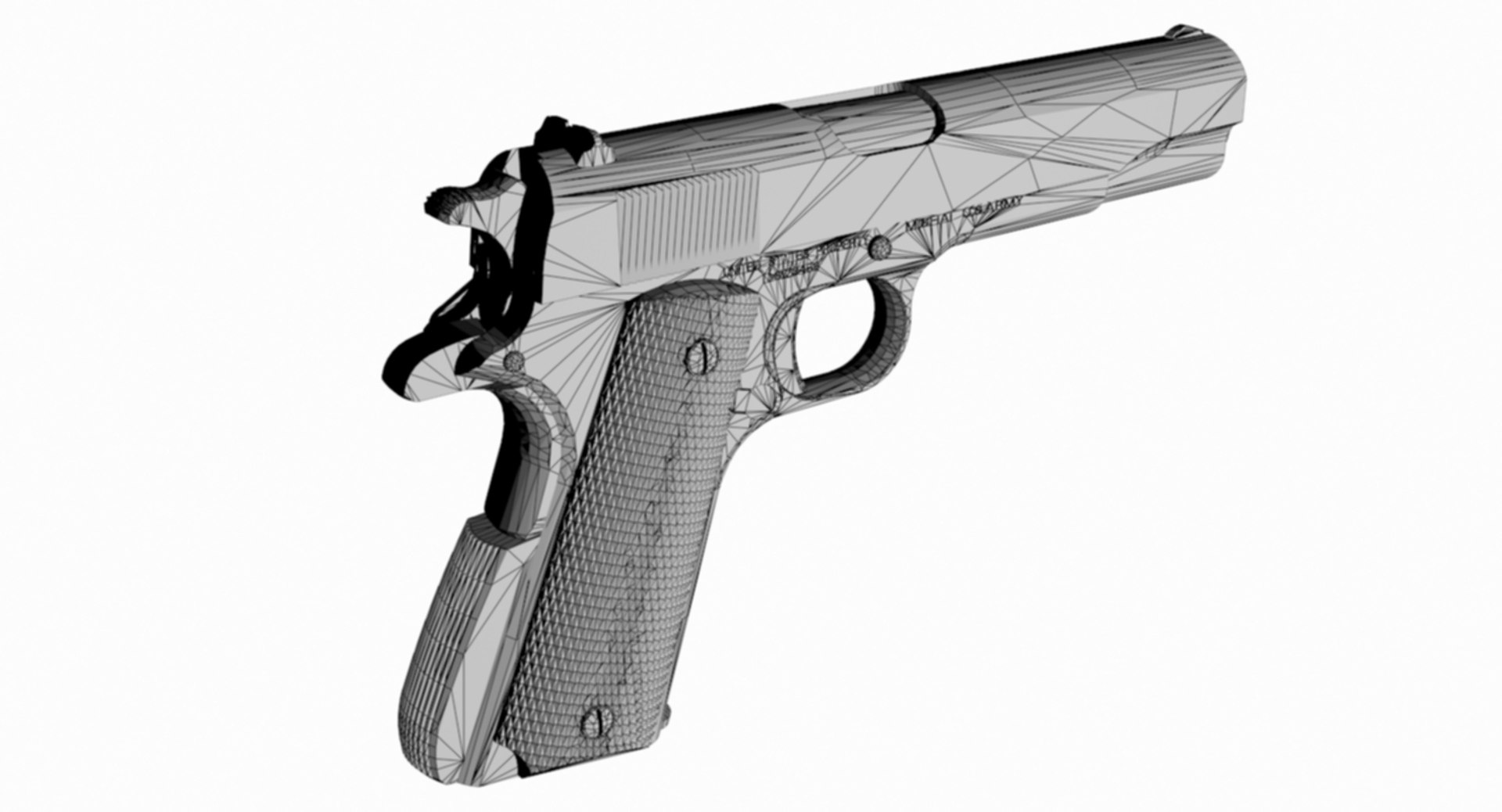 3D Pistol 1911 1 4 Model - TurboSquid 1236117