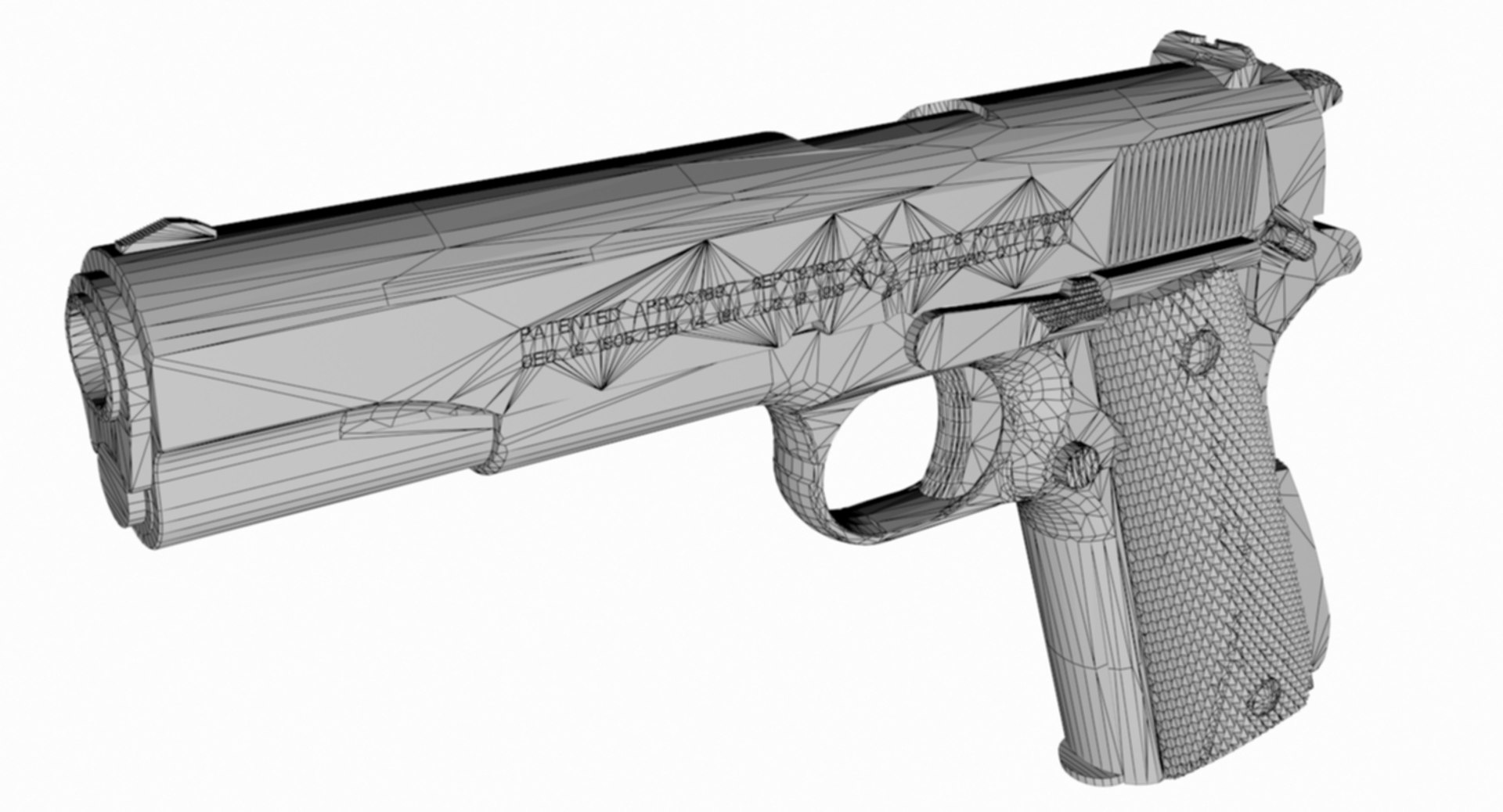 3D Pistol 1911 1 4 Model - TurboSquid 1236117