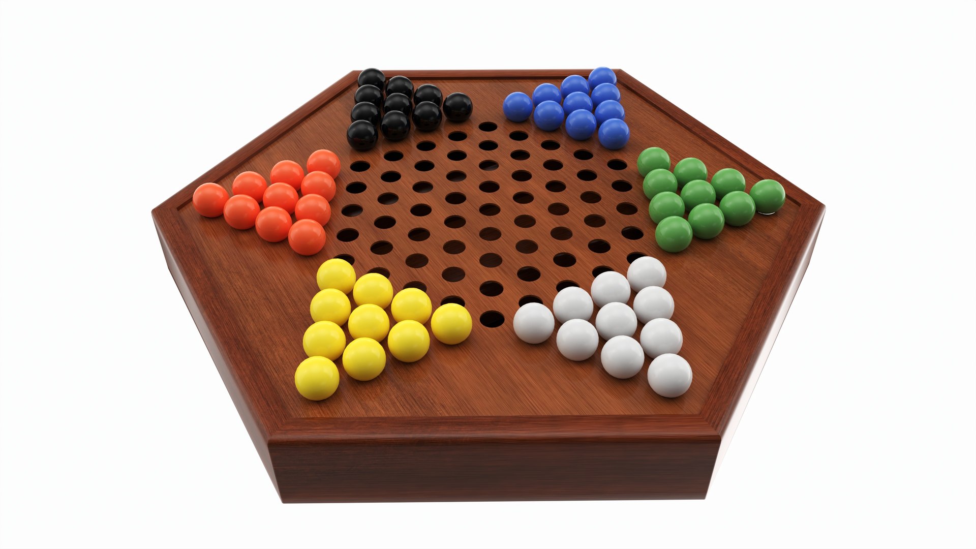 Chinese Checkers Wooden Board Table Game Unboxed 3D Model - TurboSquid ...