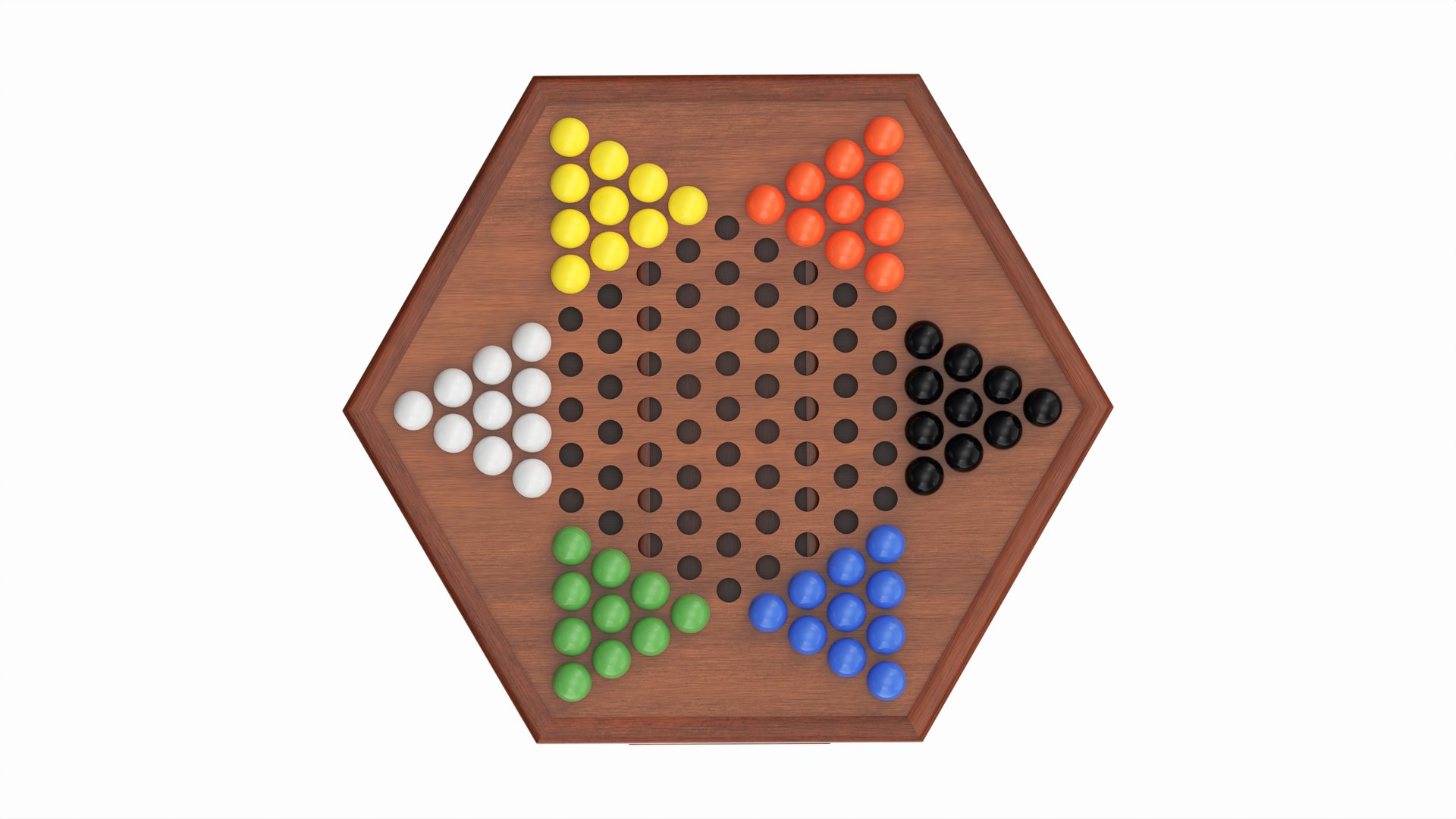 Chinese Checkers Wooden Board Table Game Unboxed 3D Model - TurboSquid ...