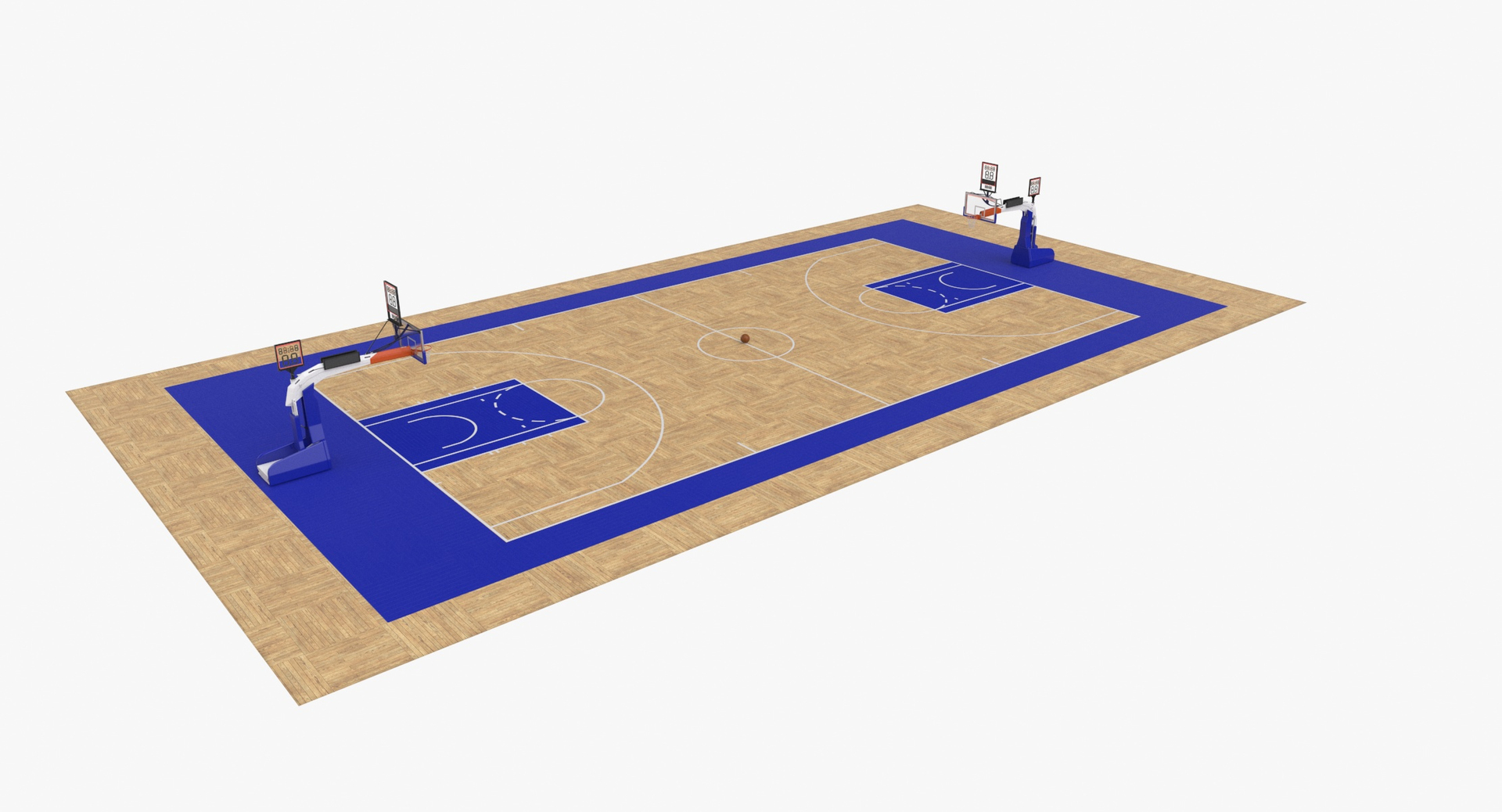 3D Basketball Court And Baskets 04 - TurboSquid 1726506