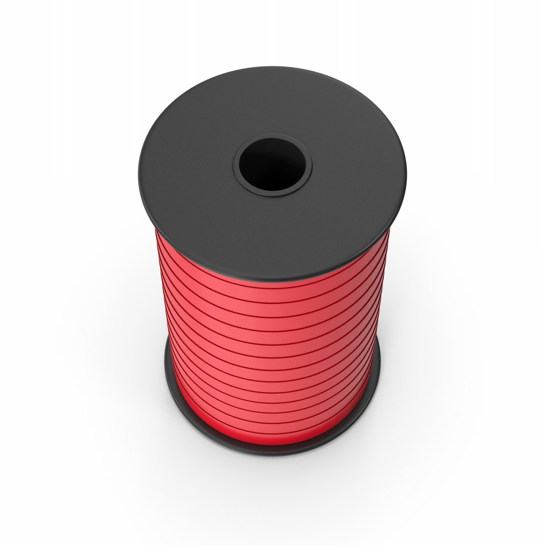 3D Model Red Curled Ribbon - TurboSquid 2028060