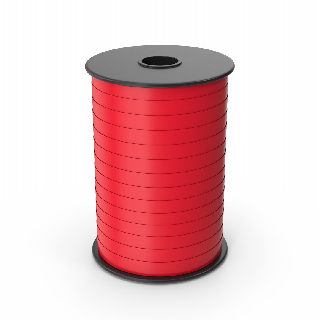 3D Model Red Curled Ribbon - TurboSquid 2028060