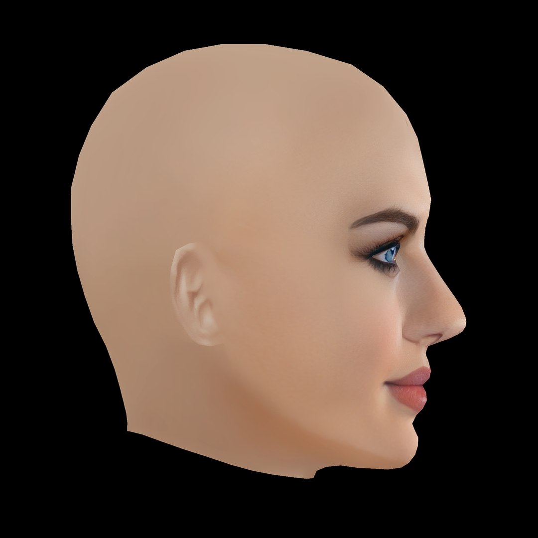 3D Alexandra Daddario Head - Low Poly Head For Game - No Hair ...