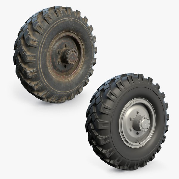 modelo 3d BTR-40 APC and GAZ-63 Truck Wheel - TurboSquid 2081215