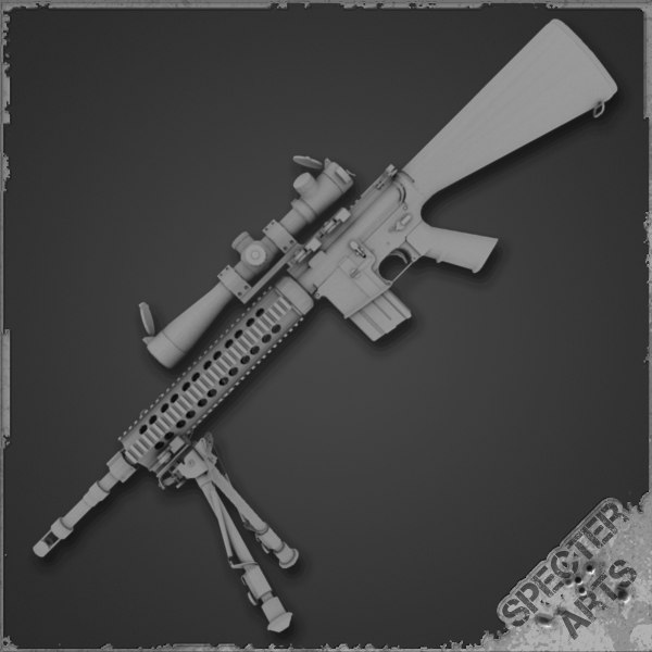 3d model of 5 rifle mk12 mod