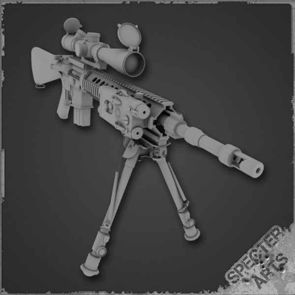 3d model of 5 rifle mk12 mod