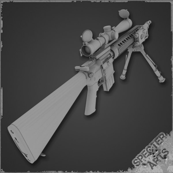 3d model of 5 rifle mk12 mod