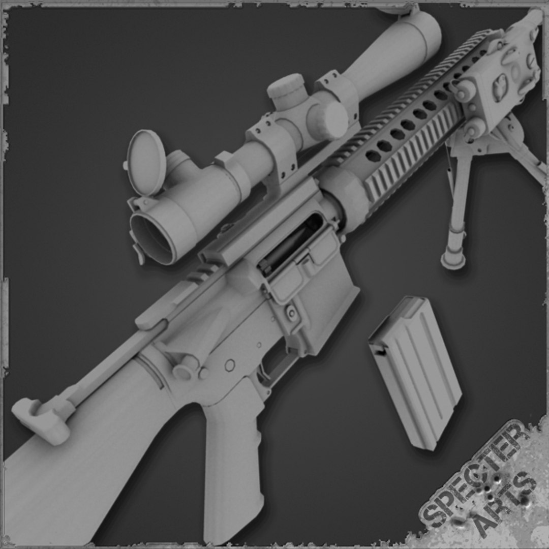 3d Model Of 5 Rifle Mk12 Mod