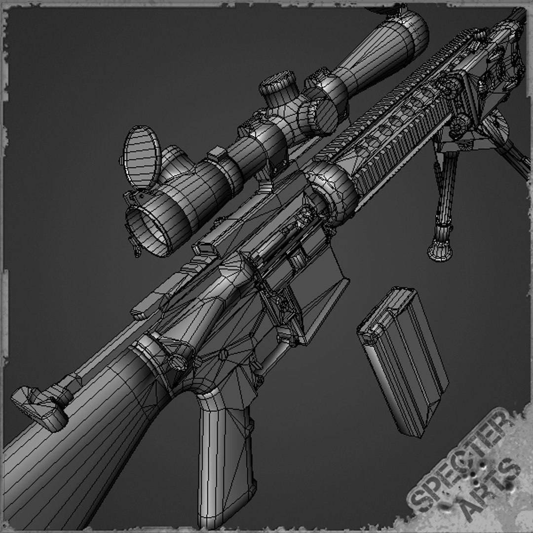 3d Model Of 5 Rifle Mk12 Mod