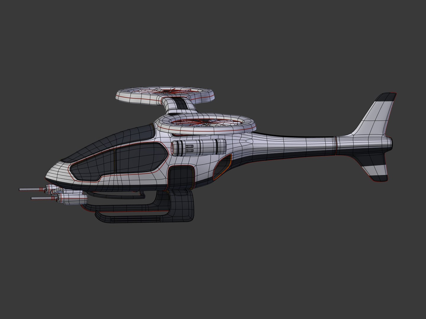 Cartoon Attack Helicopter 3D Model - TurboSquid 1555838