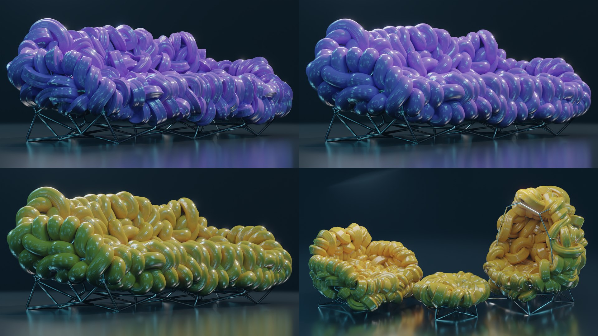 3D Couch Tube Snake - TurboSquid 1704046