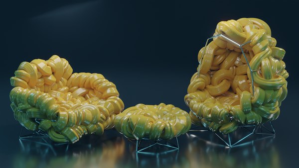 3D couch tube snake - TurboSquid 1704046