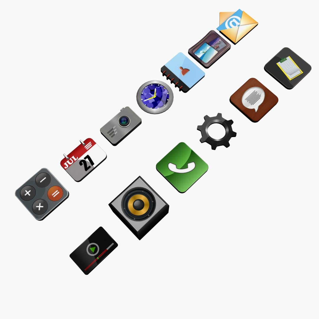Apps 3d Icon Low Poly 3D Model - TurboSquid 2212486