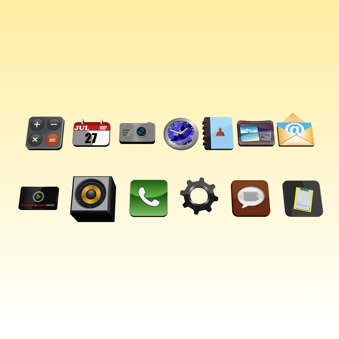 Apps 3d Icon Low Poly 3D Model - TurboSquid 2212486
