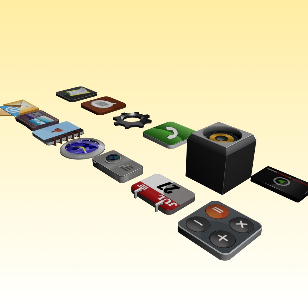 Apps 3d Icon Low Poly 3D Model - TurboSquid 2212486