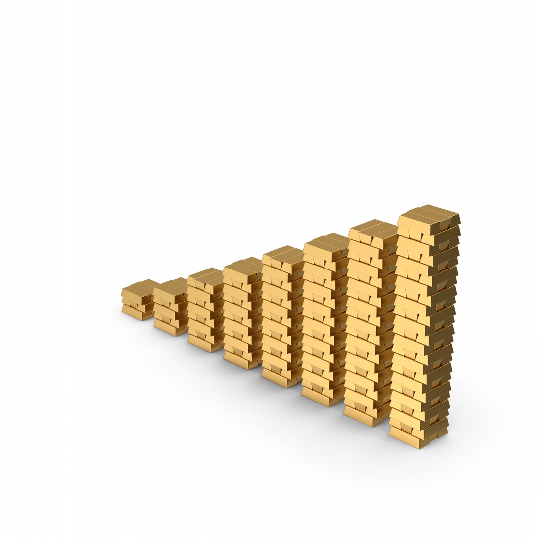 3D Gold Bars Chart Model - TurboSquid 2234374