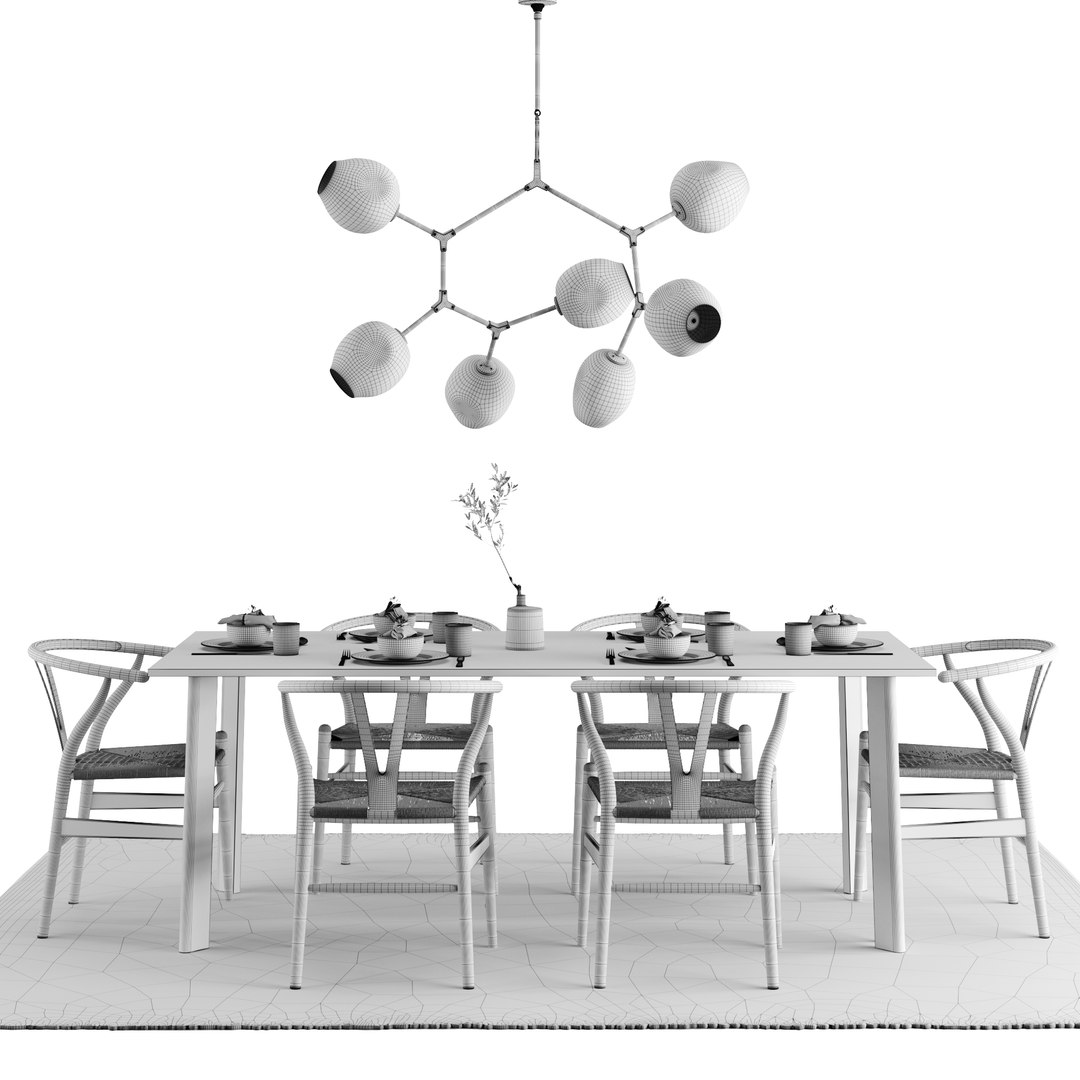 Dining Set 14 Model - TurboSquid 2241460