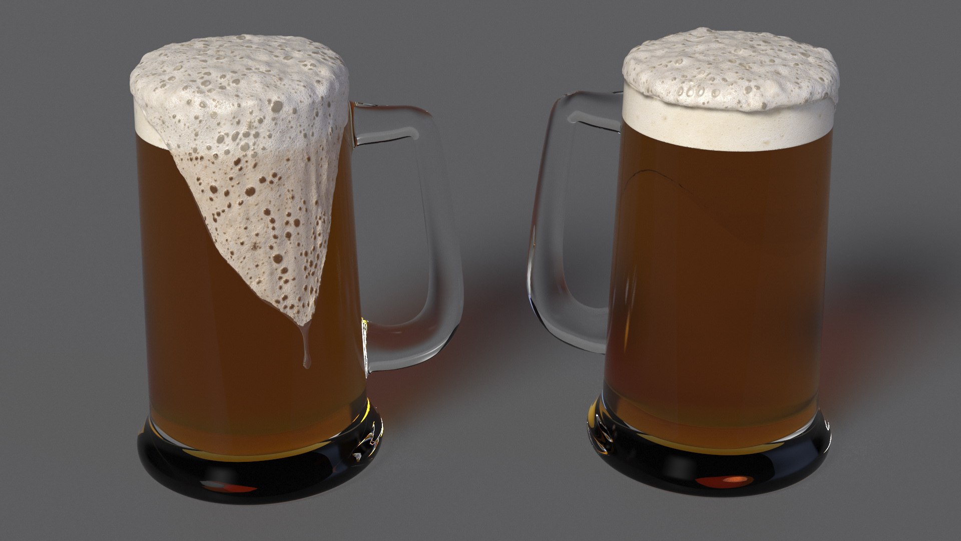 Frothy Beer In Glass Mug 3D Model - TurboSquid 2307289
