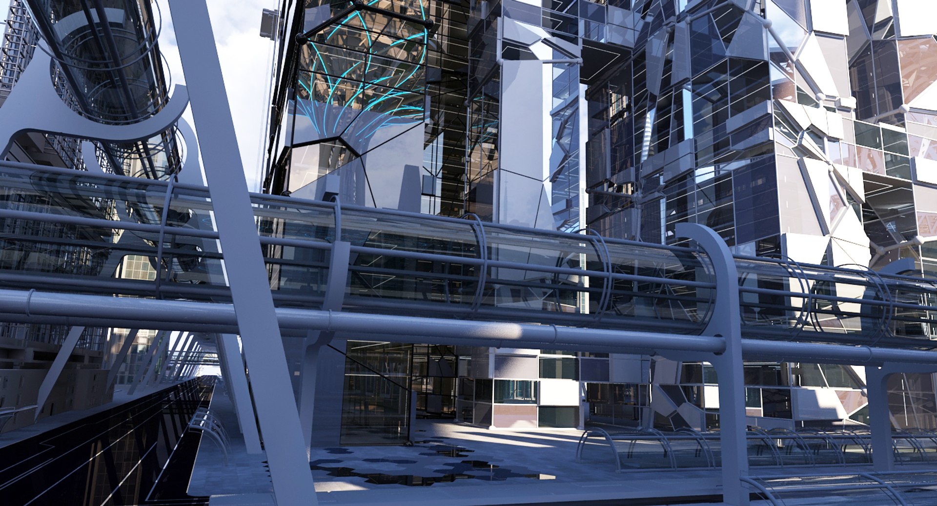 3D Future Futuristic Architectural Model - TurboSquid 1358226