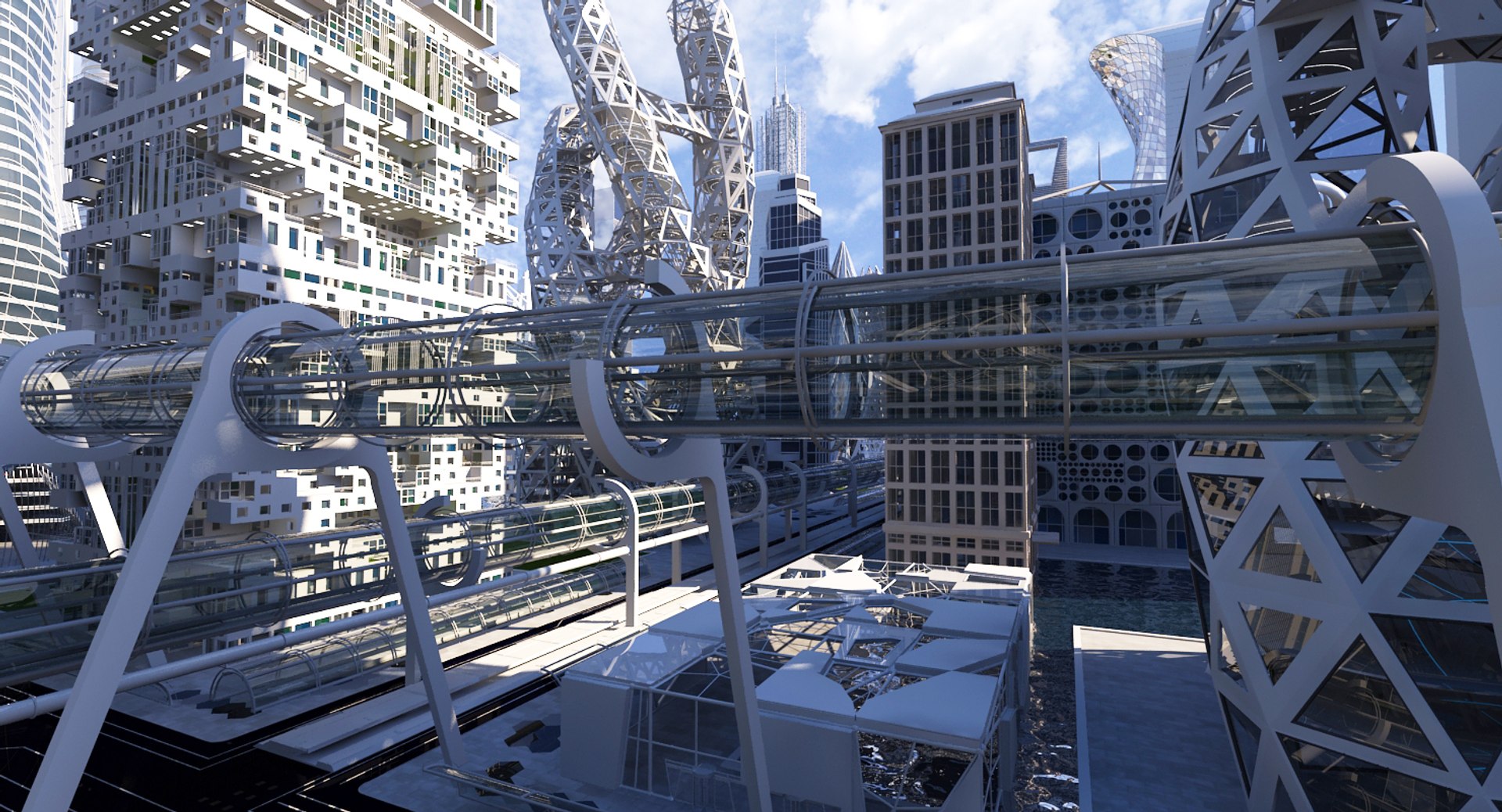 3D Future Futuristic Architectural Model - TurboSquid 1358226