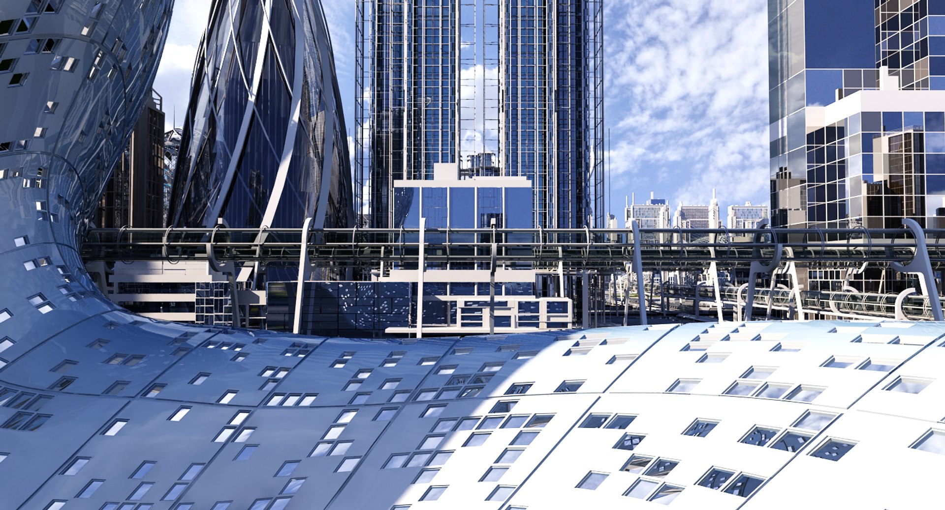 3D Future Futuristic Architectural Model - TurboSquid 1358226