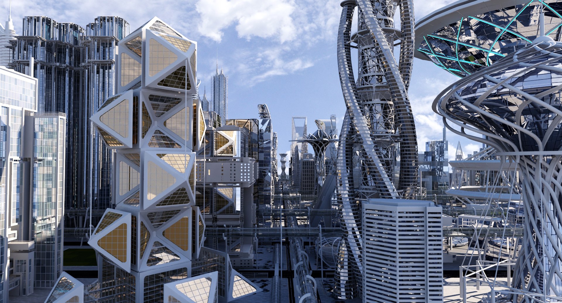 3D Future Futuristic Architectural Model - TurboSquid 1358226