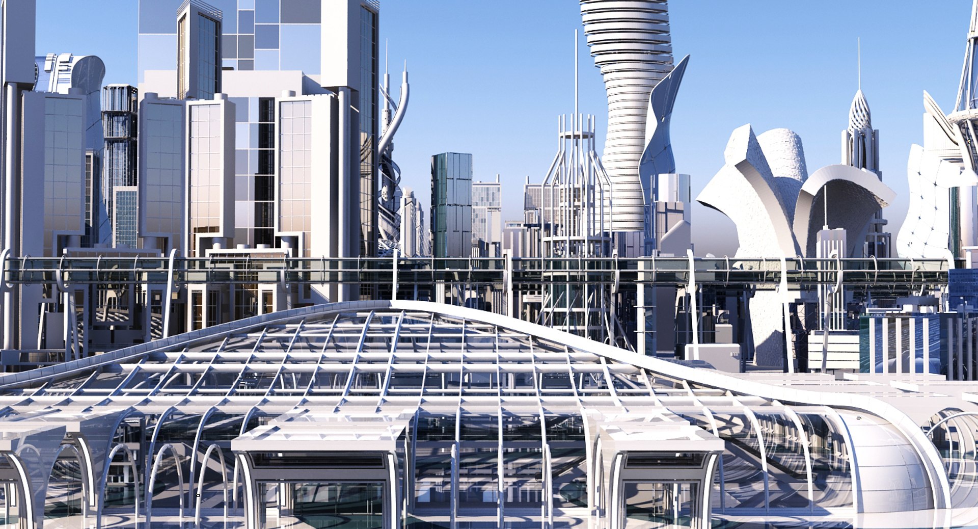 3D Future Futuristic Architectural Model - TurboSquid 1358226